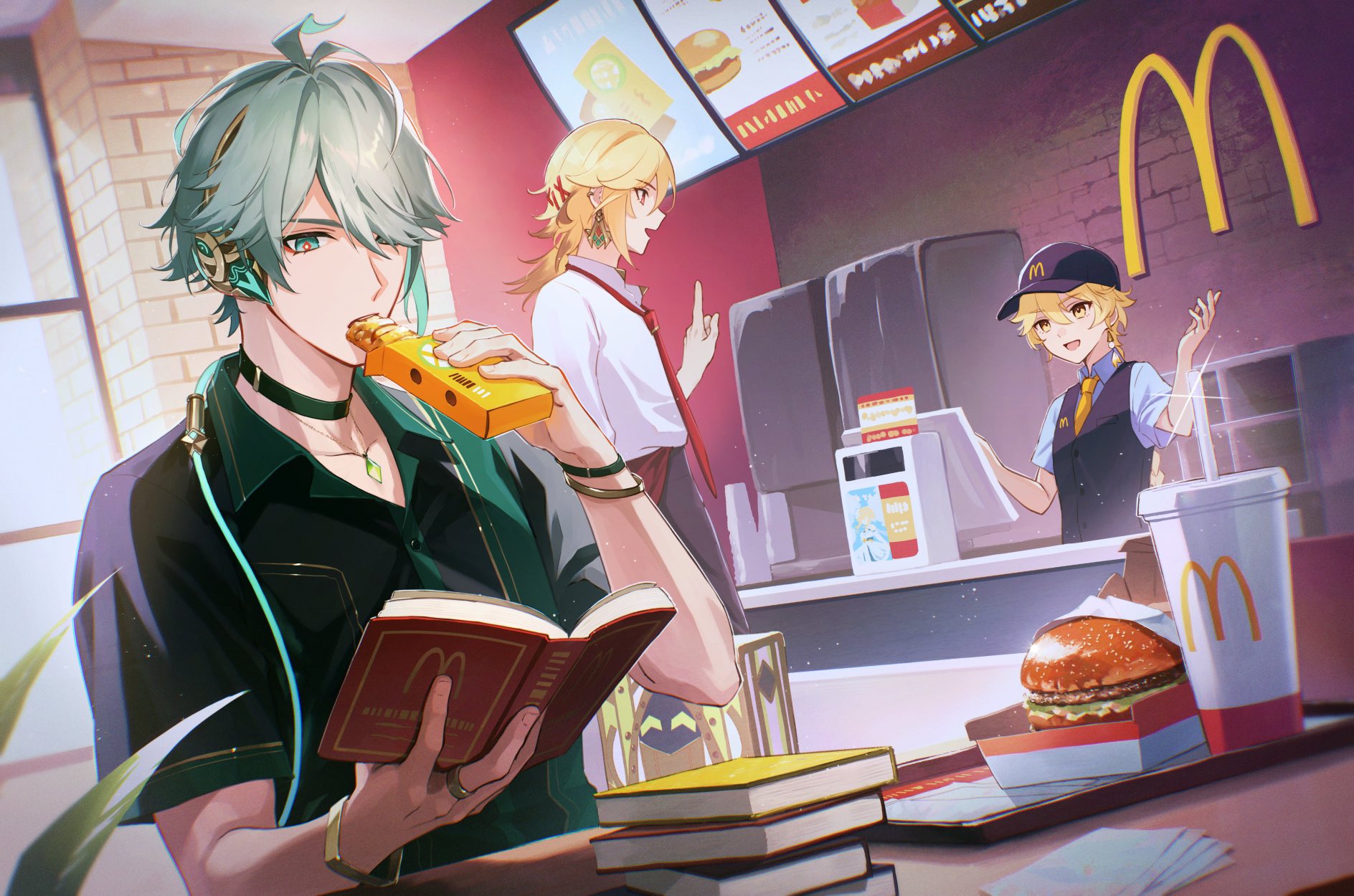 Safebooru - 3boys aether (genshin impact) alhaitham (genshin impact ...