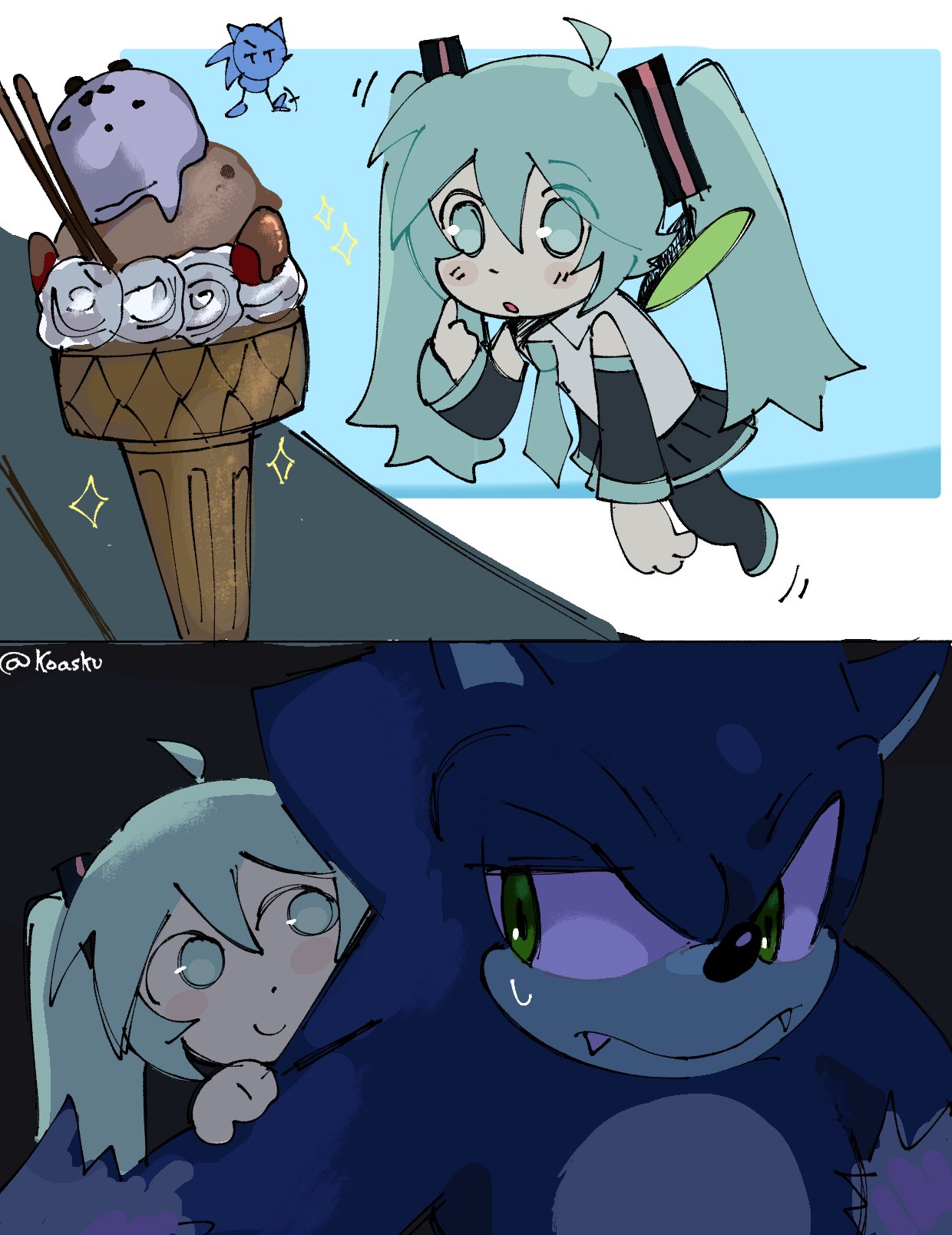 Safebooru - 1boy 1girl artist name blue eyes blue hair blush fairy ...