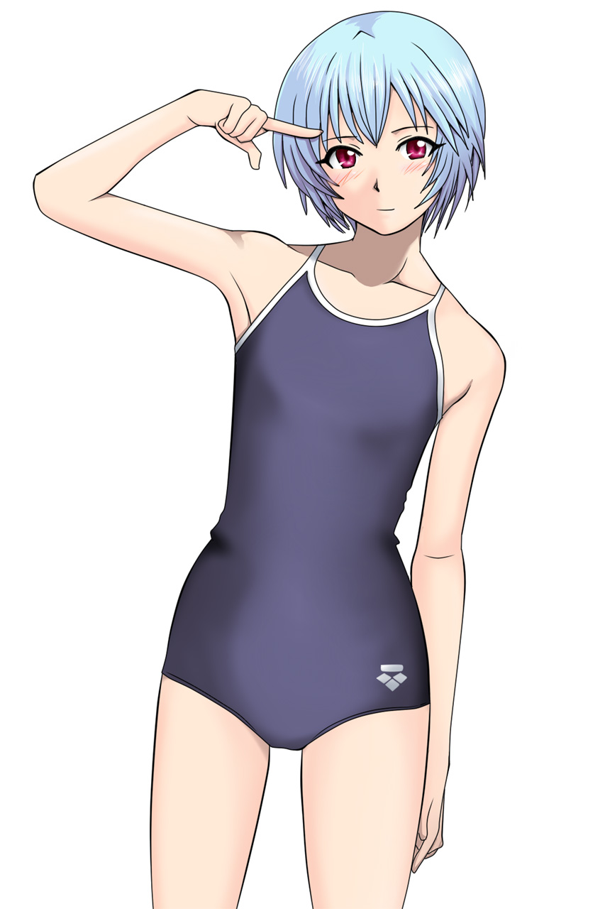 Safebooru - 1girl arena (company) ayanami rei blue hair highres neon genesis evangelion red eyes ...