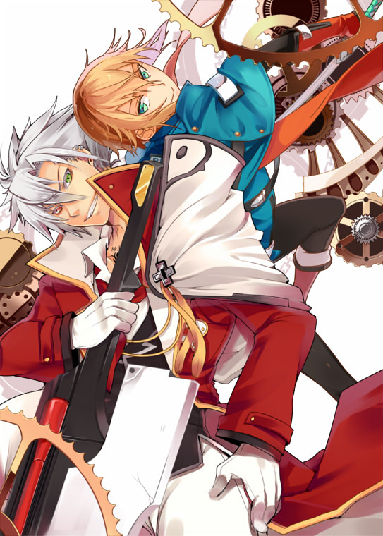 Safebooru - 2boys alternate costume blazblue blonde hair cape coat ...