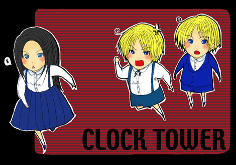 Safebooru - black hair blonde hair bobby barrows clock tower (series ...