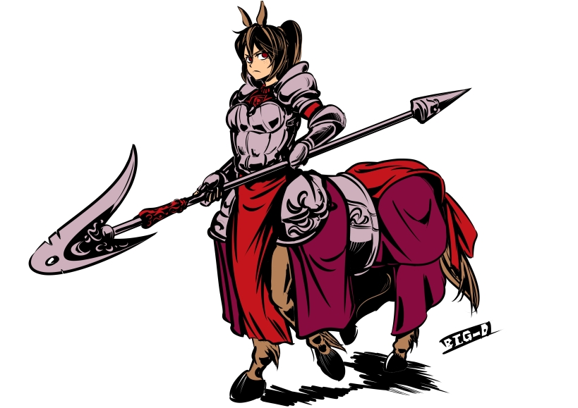 Safebooru - 1girl animal ears armor big-d breastplate brown hair ...