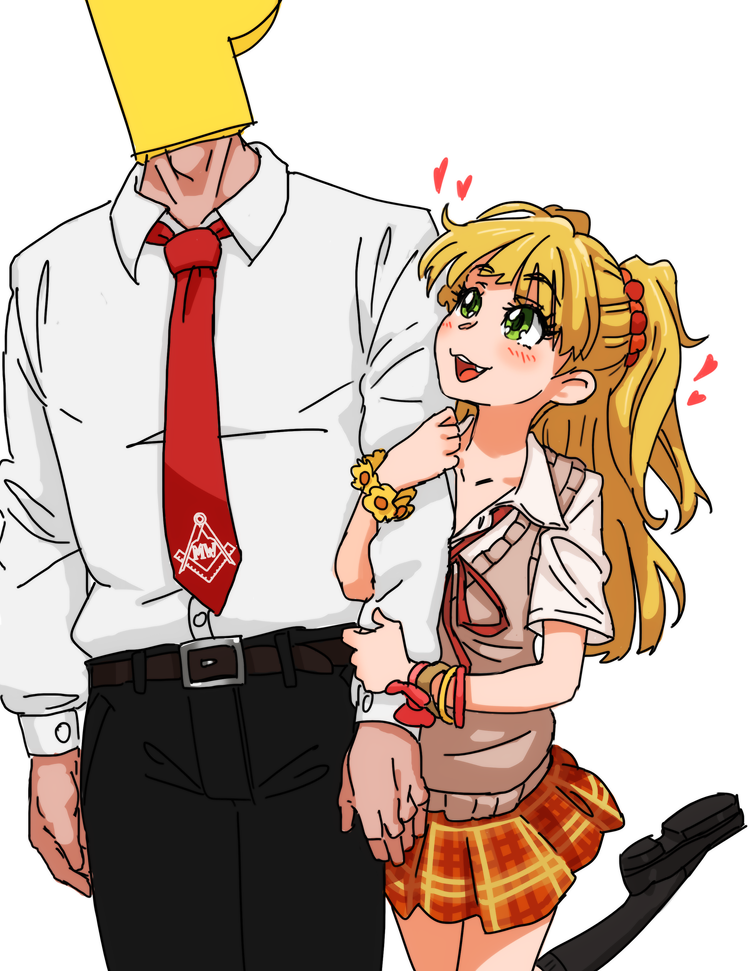 Safebooru - 1girl arm hug blonde hair blush bracelet chestnut mouth ...