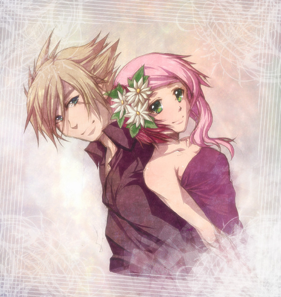 Safebooru - alisa boskonovich bare shoulders couple flower green eyes ...