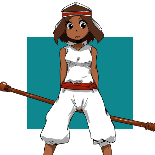 Safebooru - bare shoulders black eyes brown hair dark skin female final ...