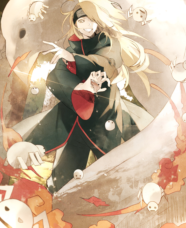 Safebooru - 1boy akatsuki (naruto) bird blonde hair clay deidara hair ...