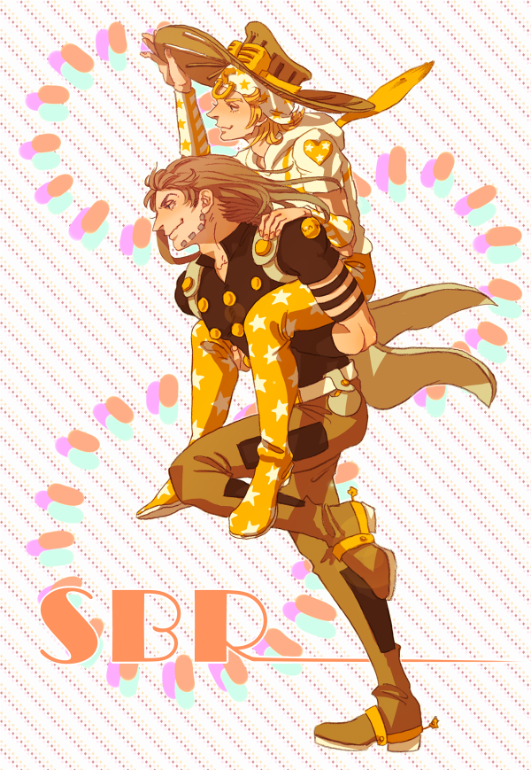 Safebooru - 2boys beanie blonde hair boots brown hair carrying gyro ...
