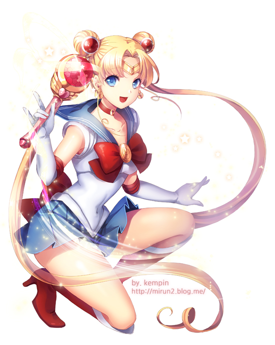 Safebooru - 1girl bishoujo senshi sailor moon blonde hair blue eyes boots bow brooch choker ...