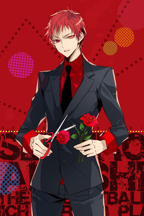 Safebooru - 1boy akashi seijuurou flower formal hachini heterochromia ...