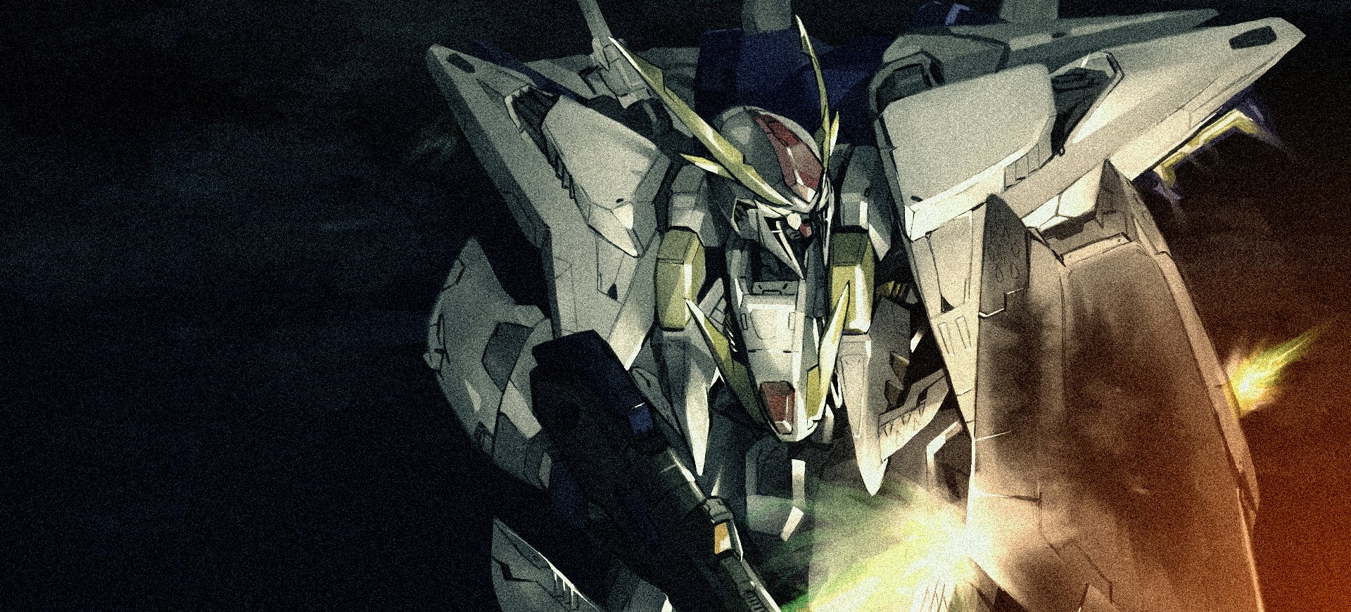 Safebooru - beam rifle commentary request energy gun film grain flying ...