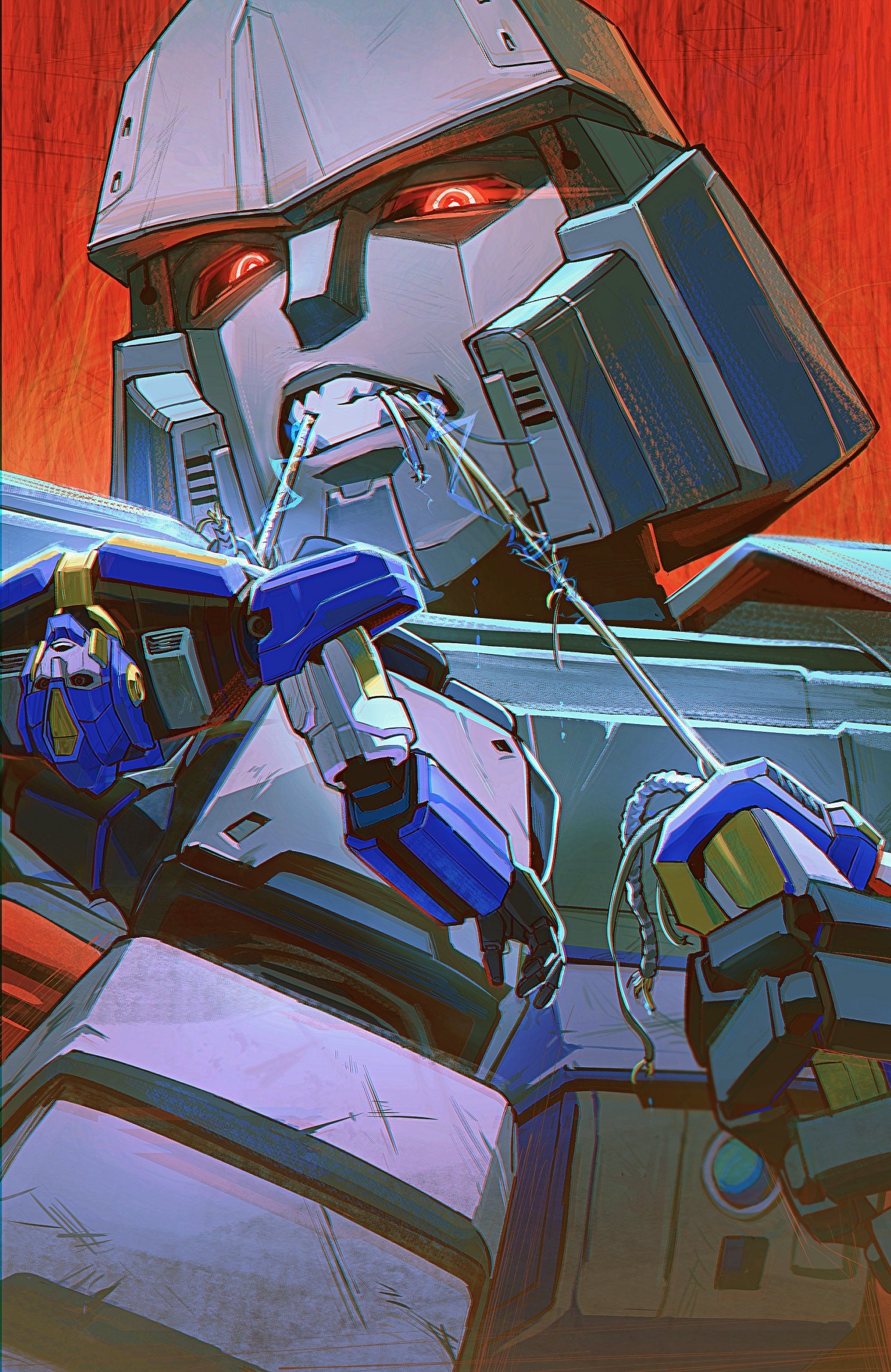 Safebooru - 2boys bisected biting cable death decepticon dismemberment ...