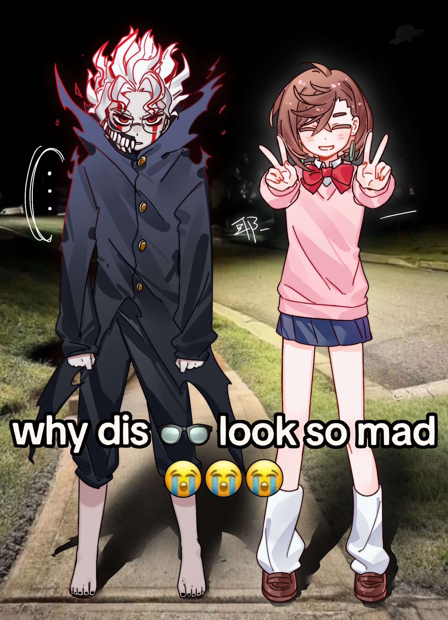 Safebooru - ... 1boy 1girl alternate form ayase momo barefoot black ...