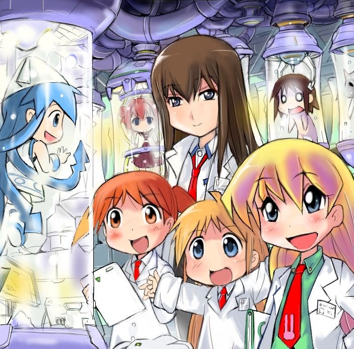 Safebooru 6girls Akaza Akari Azumanga Daioh Blonde Hair Blue Eyes 2414