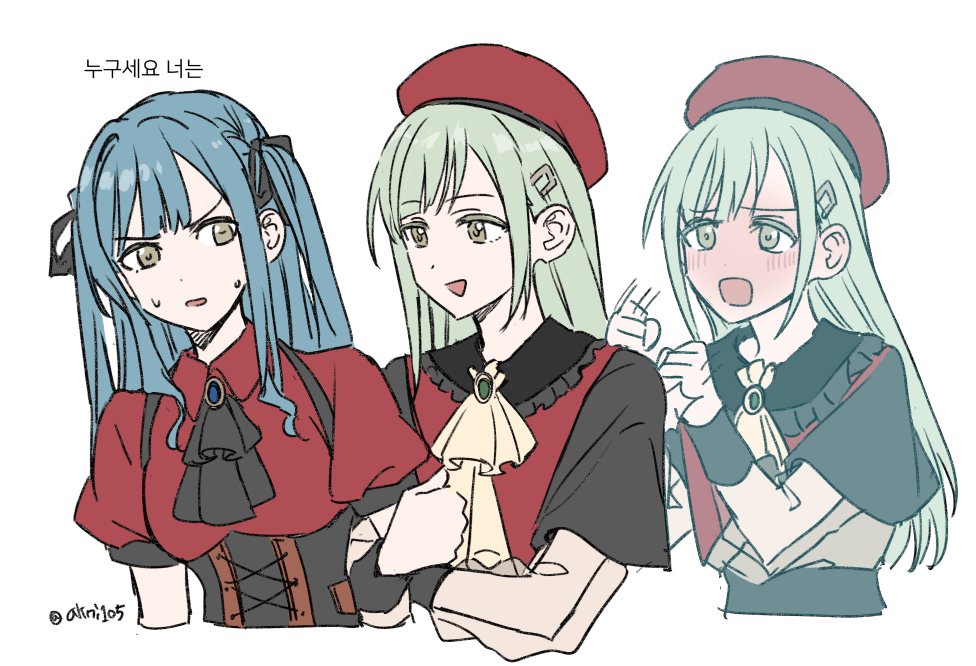 Safebooru - 3girls akni arm hug ascot bang dream! bang dream! it's mygo!!!!! beret black ascot ...