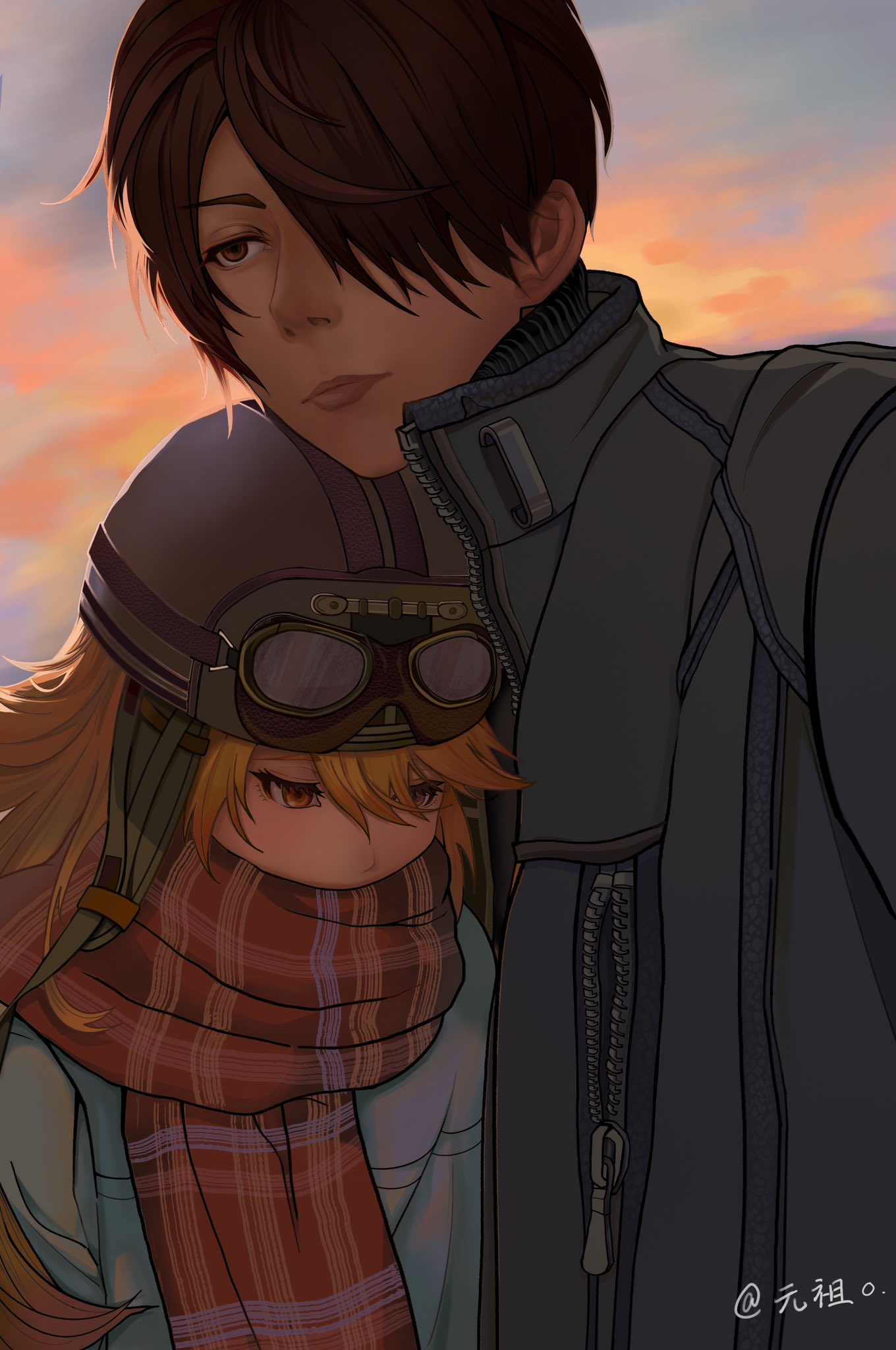 Safebooru - 1boy 1girl araragi koyomi artist name blonde hair couple ...