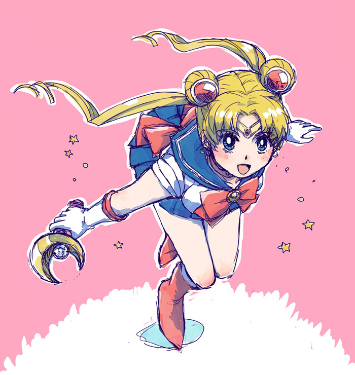 Safebooru - 1girl bishoujo senshi sailor moon blonde hair blue eyes blush boots crescent double ...