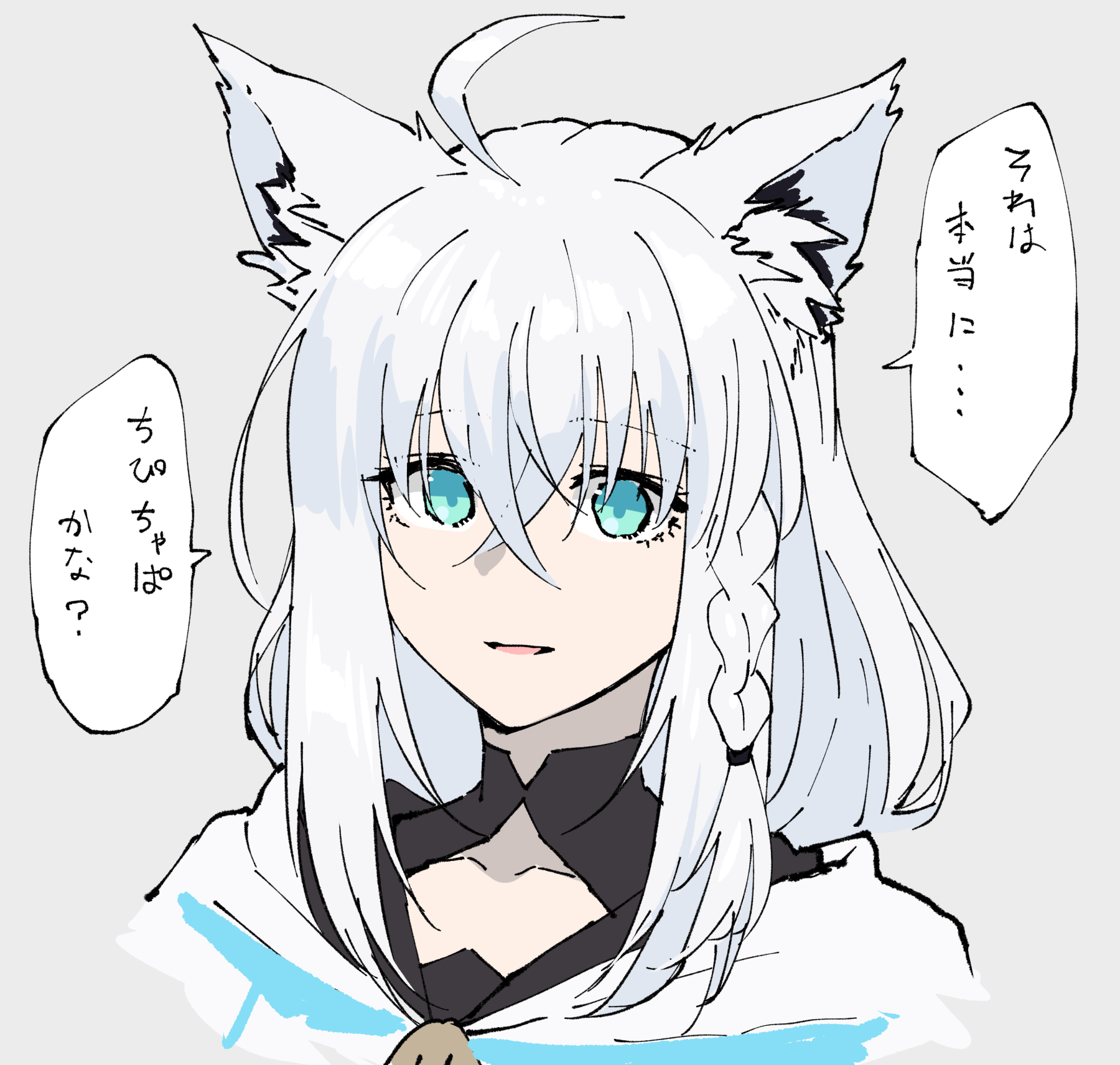 Safebooru - 1girl ahoge animal ears blue eyes braid chipi chipi chapa ...