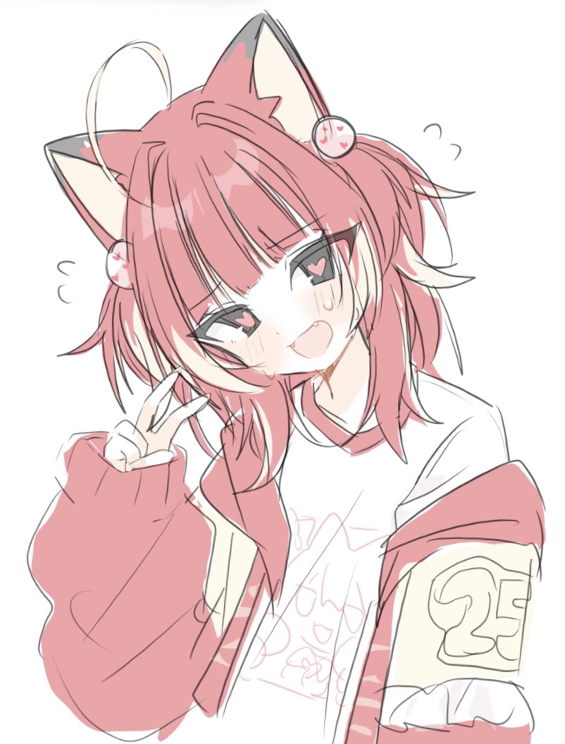Safebooru - 1girl ahoge akami karubi animal ears cat ears cat girl ...