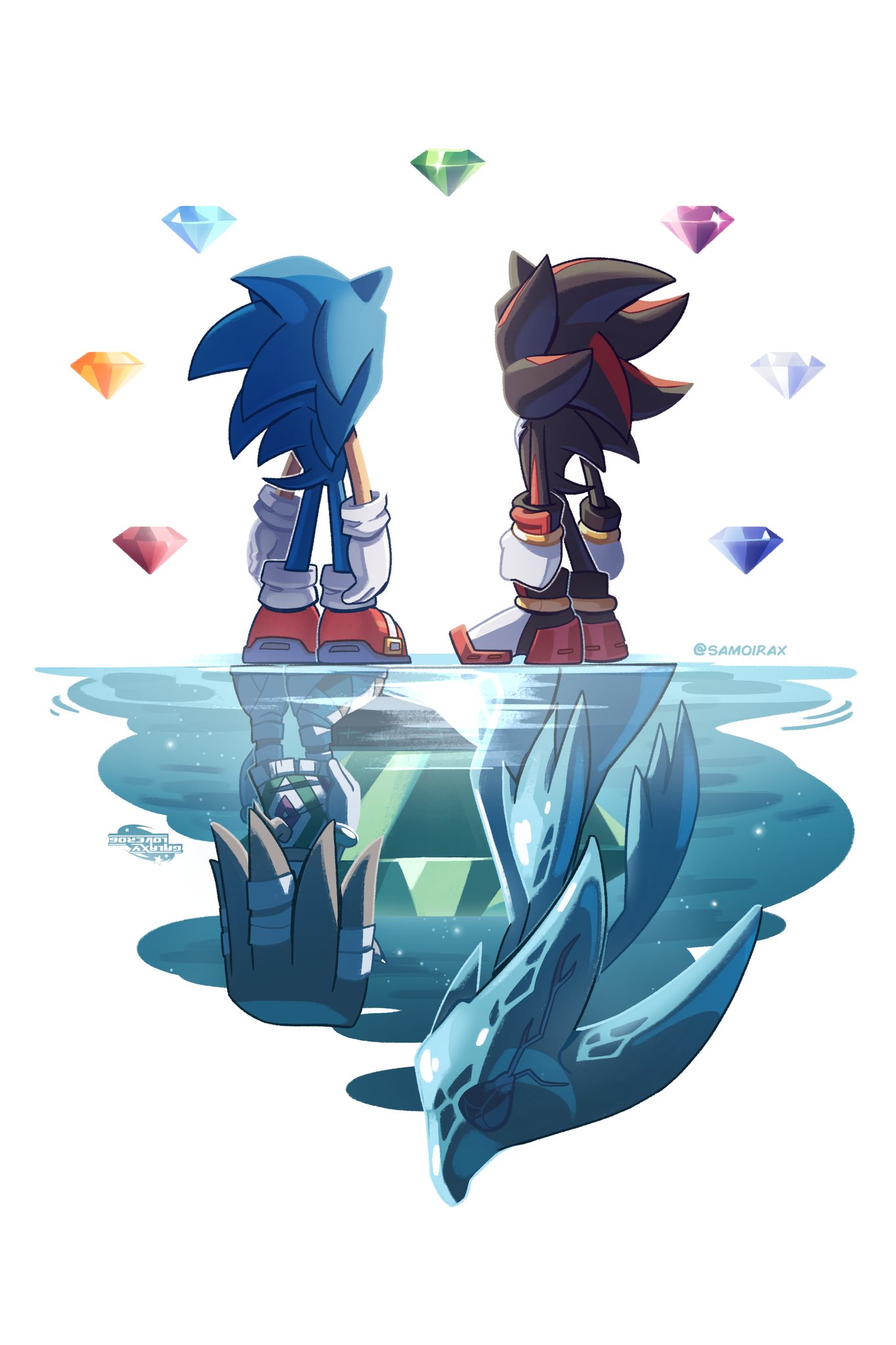 Safebooru - 1girl 1other 2boys artist name chaos (sonic) chaos emerald ...