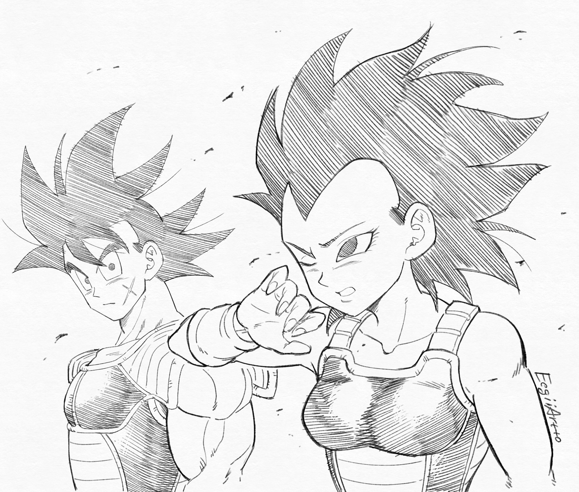 Safebooru - 1boy 1girl armor bardock breasts commentary cross scar ...