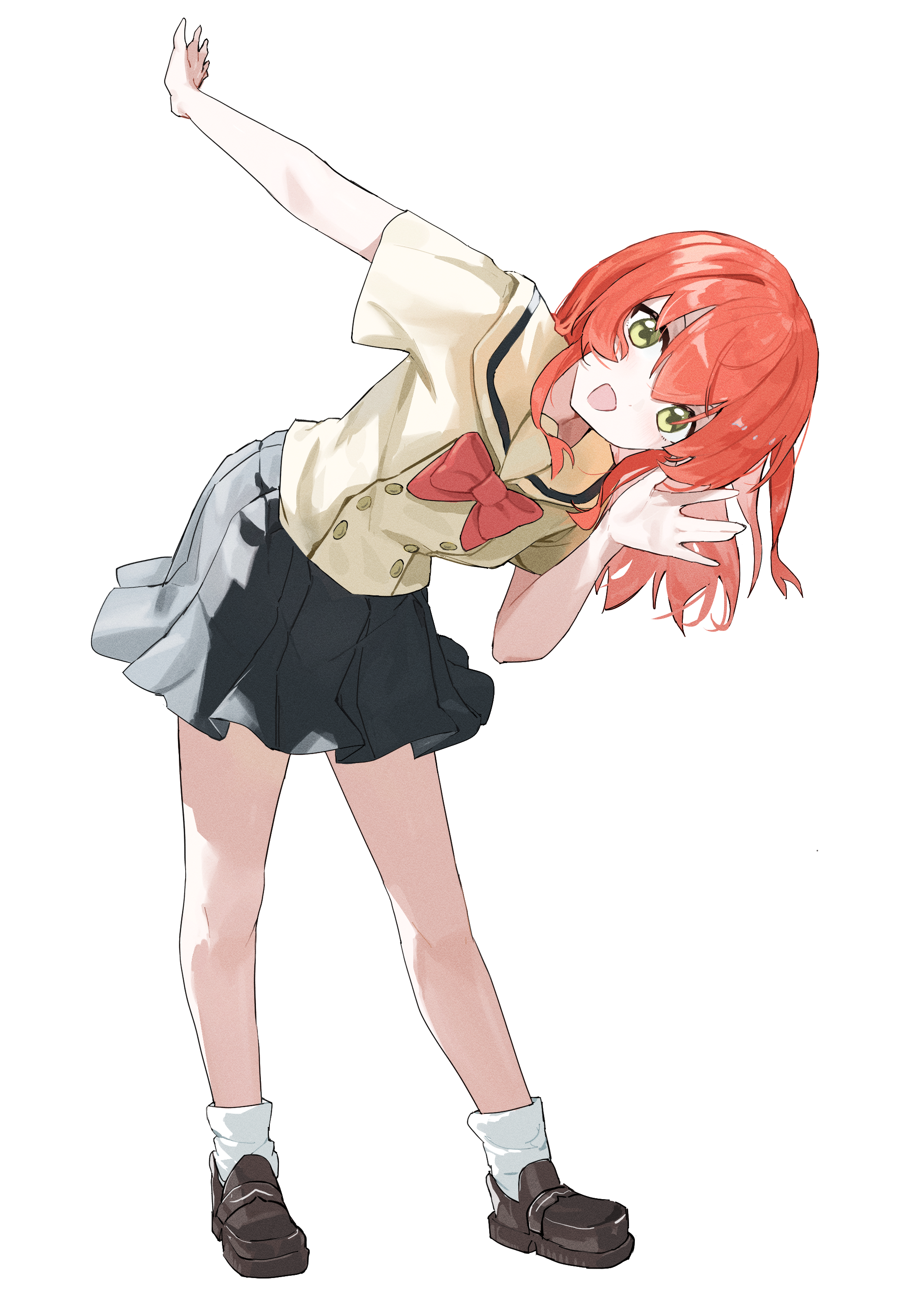 Safebooru - 1girl absurdres aunitere black skirt bocchi the rock! bow bowtie brown cardigan ...