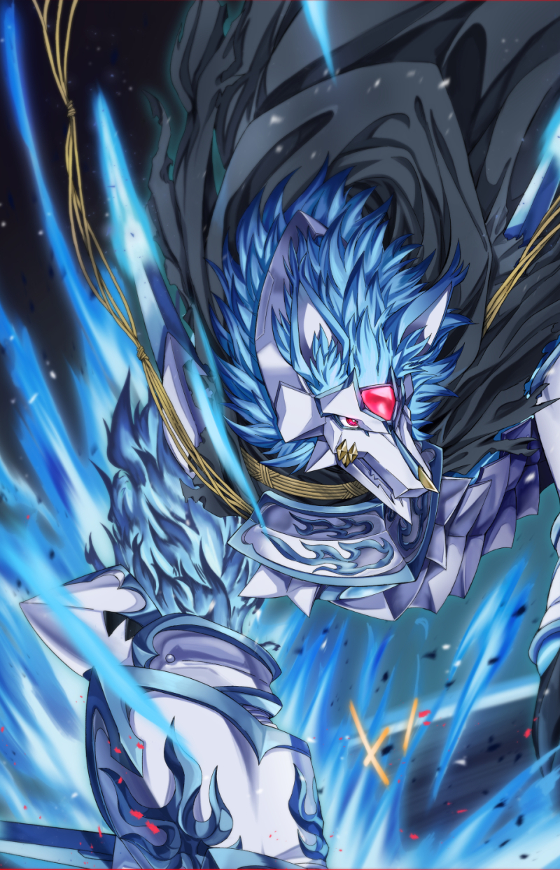 Safebooru - black cloak blue fire blue fur body fur cloak digimon ...