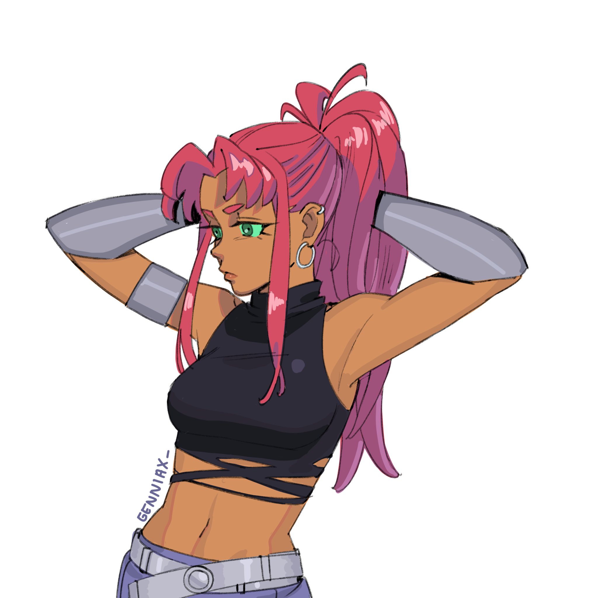 Safebooru - 1girl alternate costume alternate hairstyle arms behind ...
