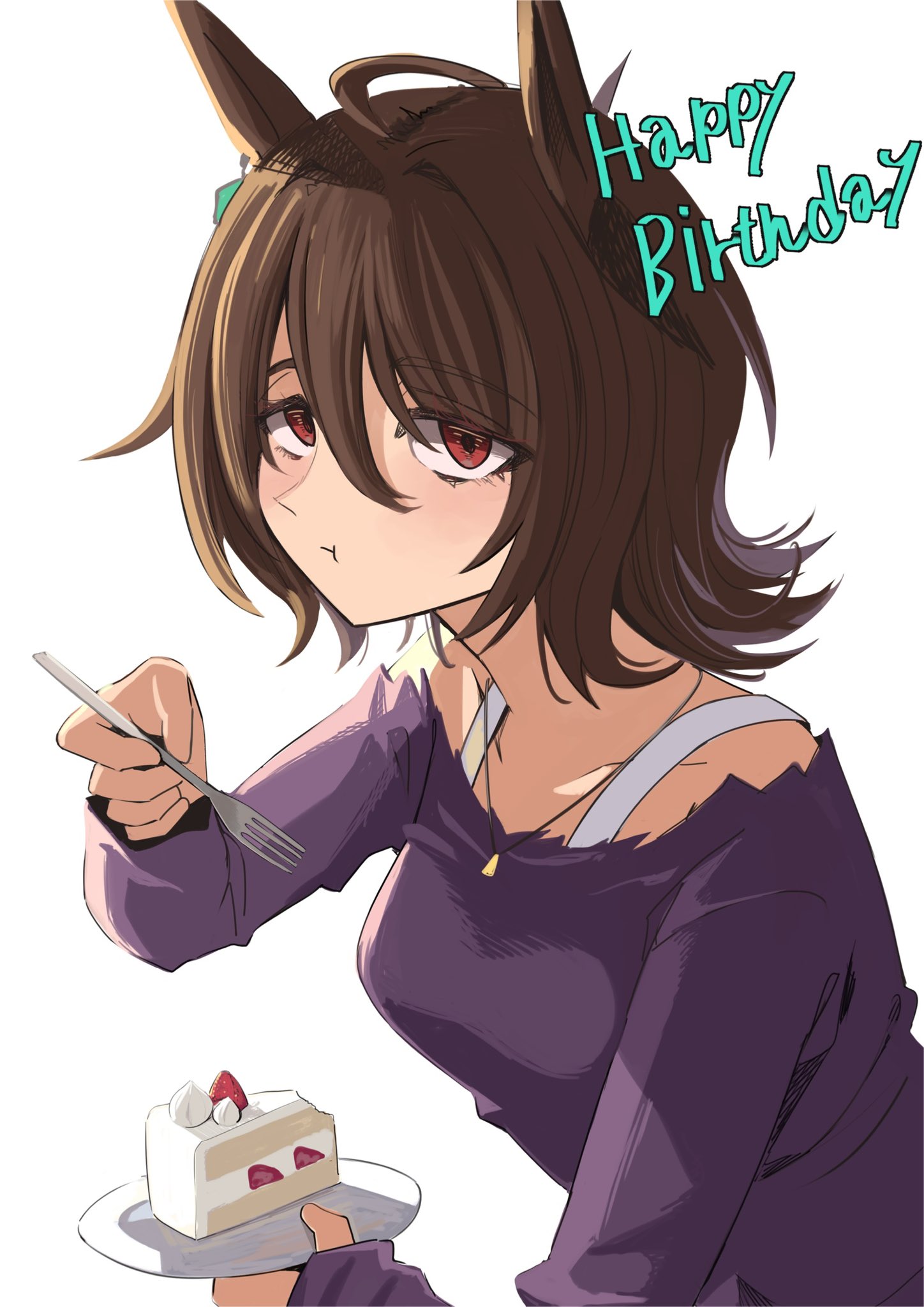 Safebooru - 1girl :t agnes tachyon (umamusume) ahoge animal ears bare shoulders bra strap ...