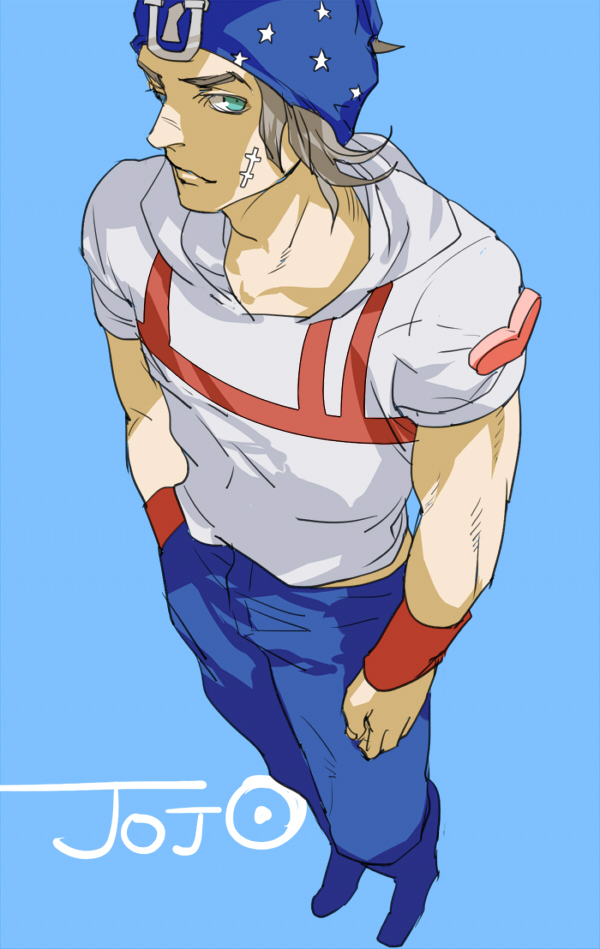 Safebooru - 1boy blonde hair blue eyes emg (christain) hat johnny joestar jojo no kimyou na ...
