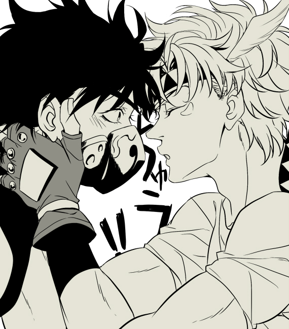 Safebooru - 2boys caesar anthonio zeppeli facial mark feathers ...