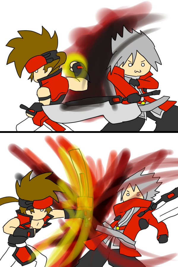 Safebooru - >:3 :3 blazblue crossover fire guilty gear ragna the ...