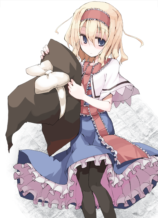 Safebooru - alice margatroid black legwear blonde hair blue eyes capelet frills gathers hairband ...