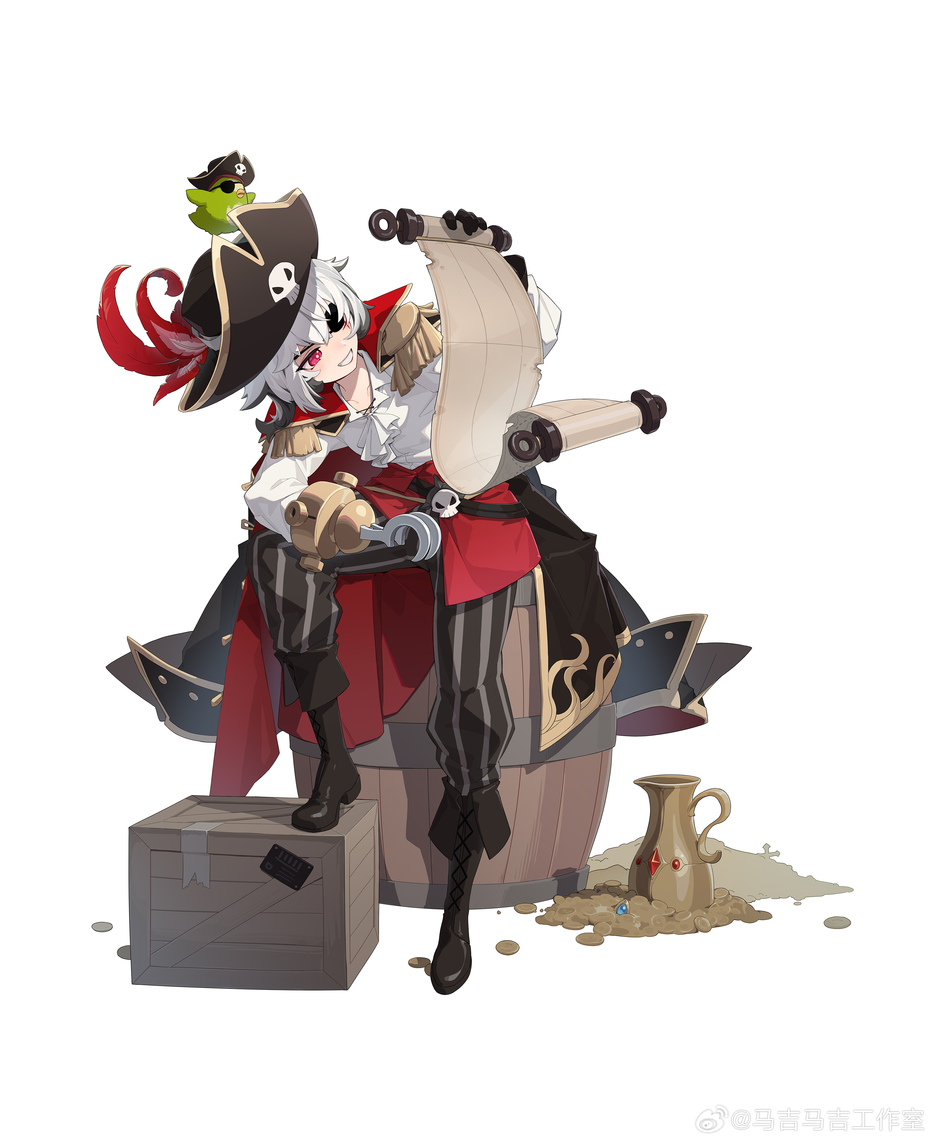 Safebooru - 1girl absurdres alternate costume androgynous animal animal on head ascot barrel ...