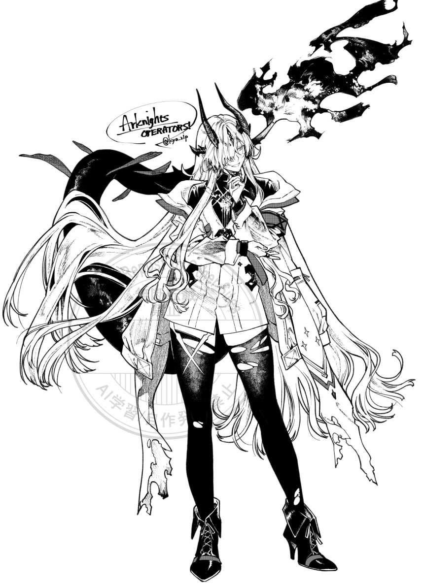 Safebooru - arknights black horns dragon girl dragon horns dragon tail fire flame-tipped tail ...