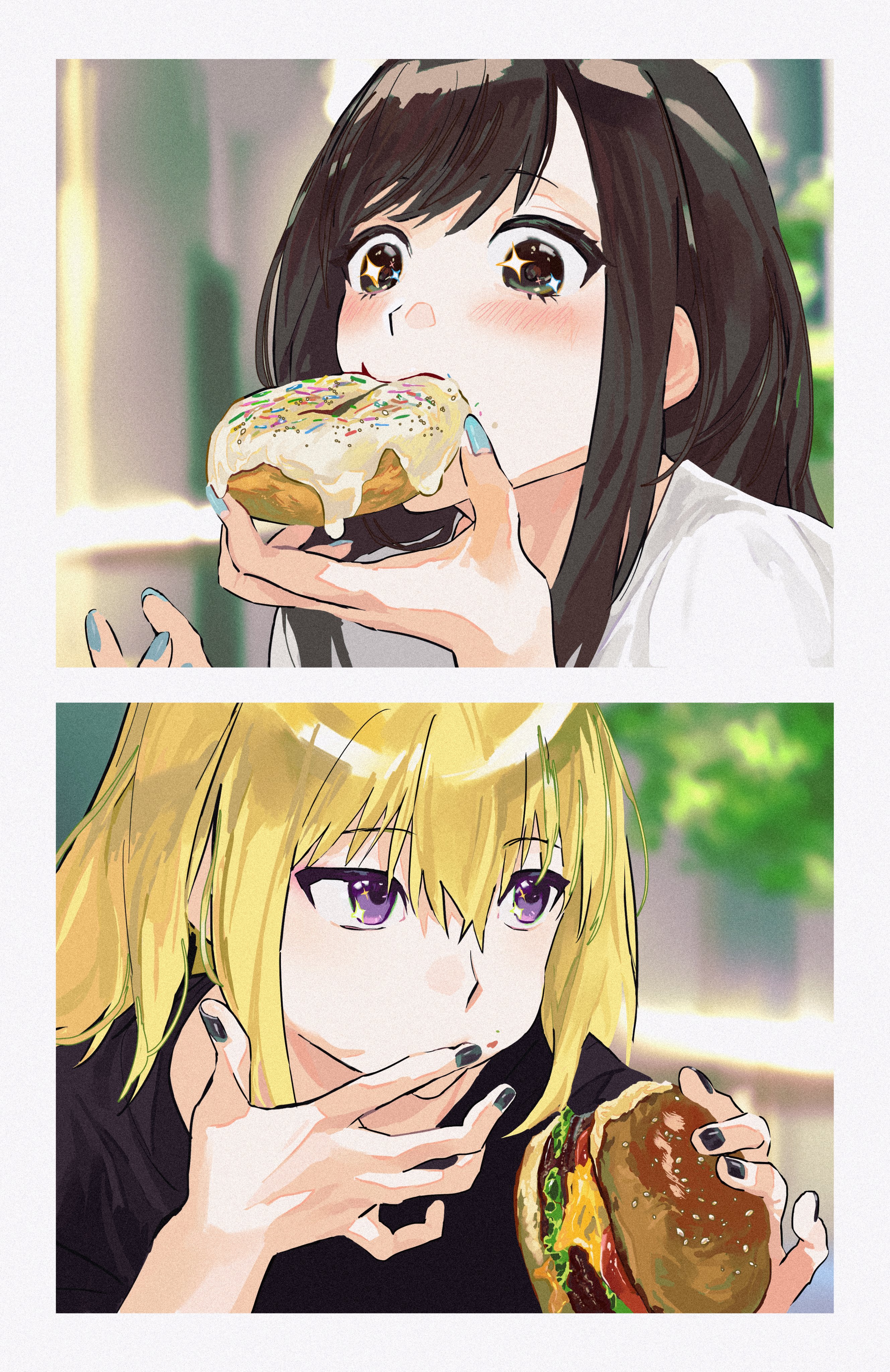 Safebooru - 2girls absurdres bang dream! bang dream! it's mygo!!!!! black nails black shirt ...