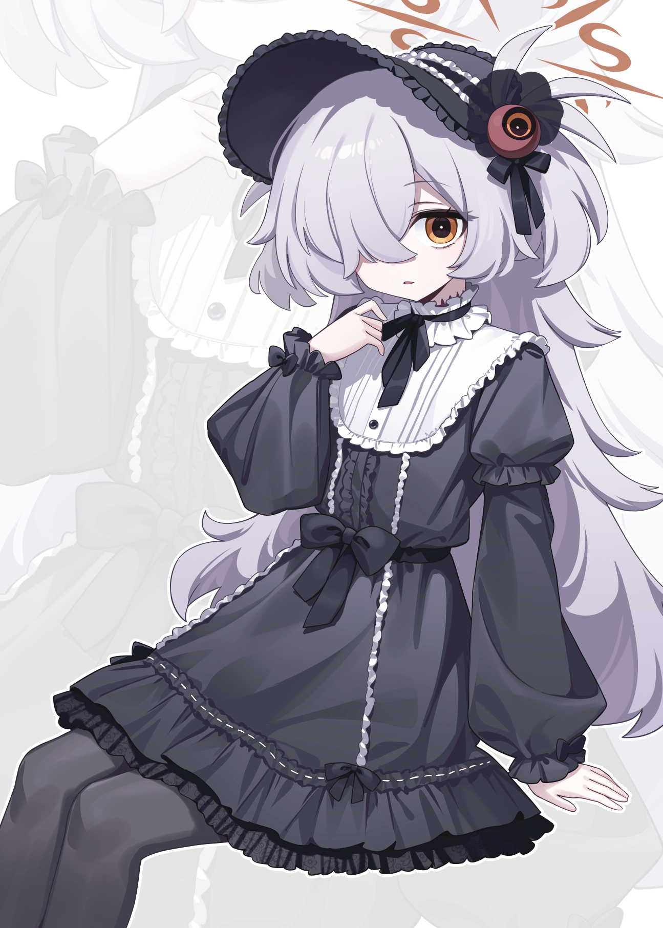 Safebooru - 1girl alternate costume black bonnet black bow black bowtie ...