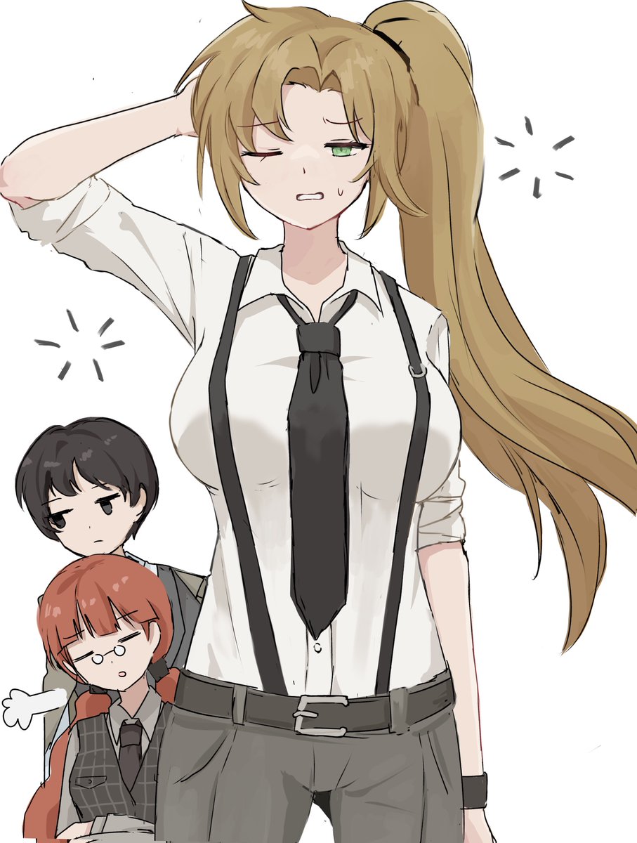 Safebooru - black eyes black hair breasts closed eyes glasses green ...