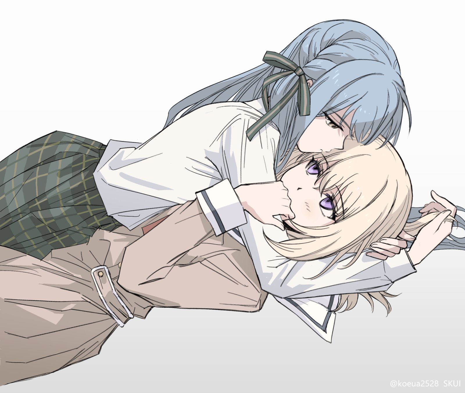 Safebooru - 2girls bang dream! bang dream! it's mygo!!!!! blonde hair blue hair brown dress ...