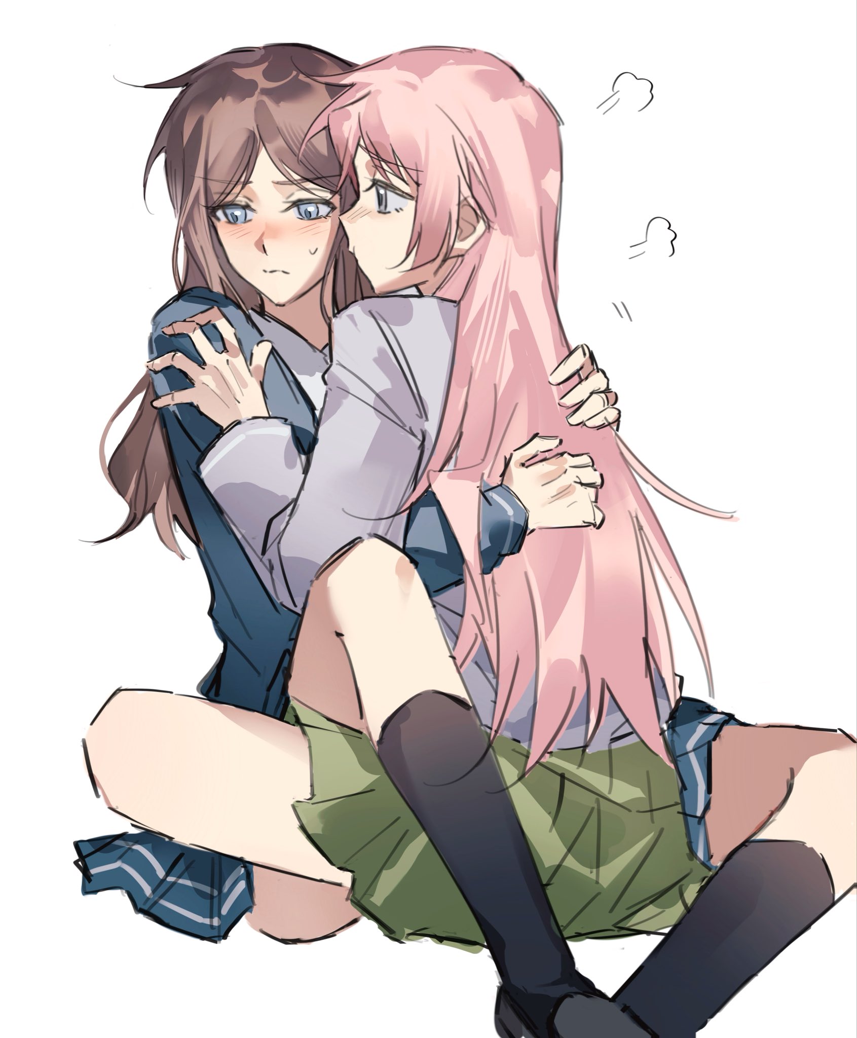 Safebooru - 2girls bang dream! bang dream! it's mygo!!!!! black socks blue eyes blue shirt blue ...