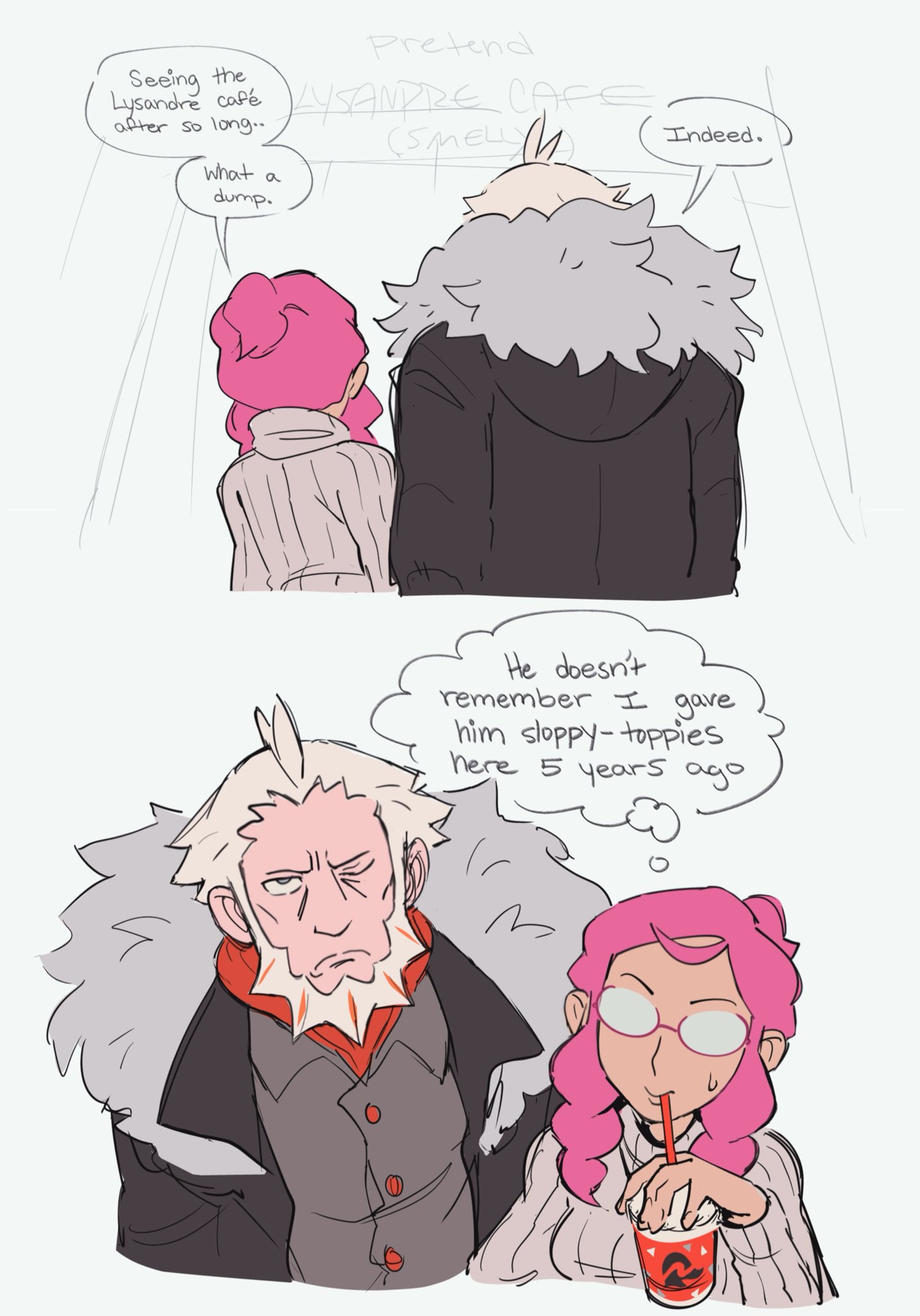 Safebooru - 1boy 1girl black coat coat coffee cup english text highres ...