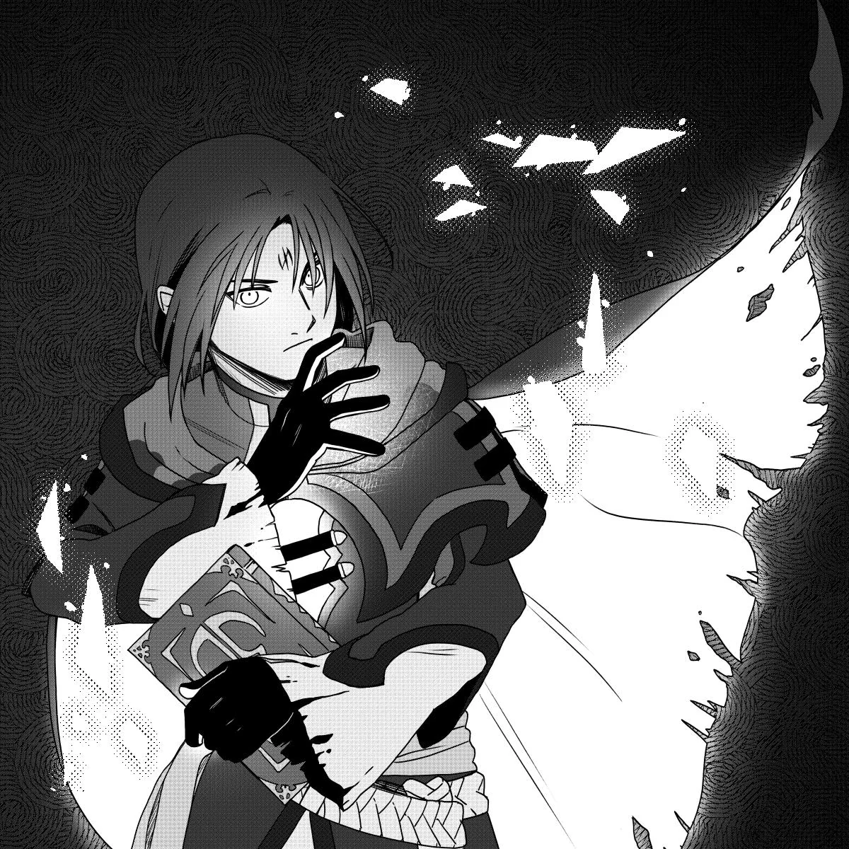 Safebooru - 1boy book commentary english commentary facial mark fire ...