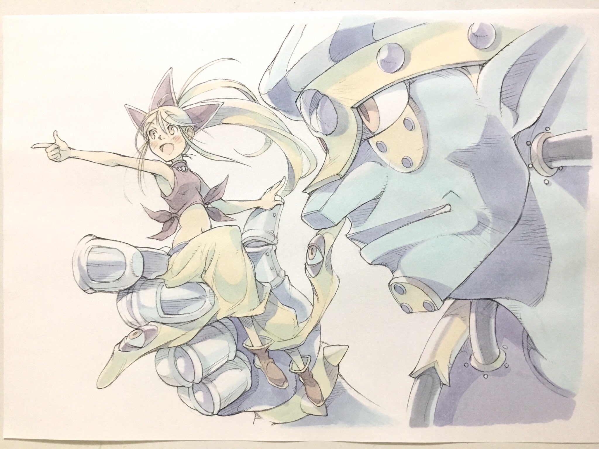 Safebooru - 1boy 1girl bare arms black eyes blonde hair blue skin boots ...