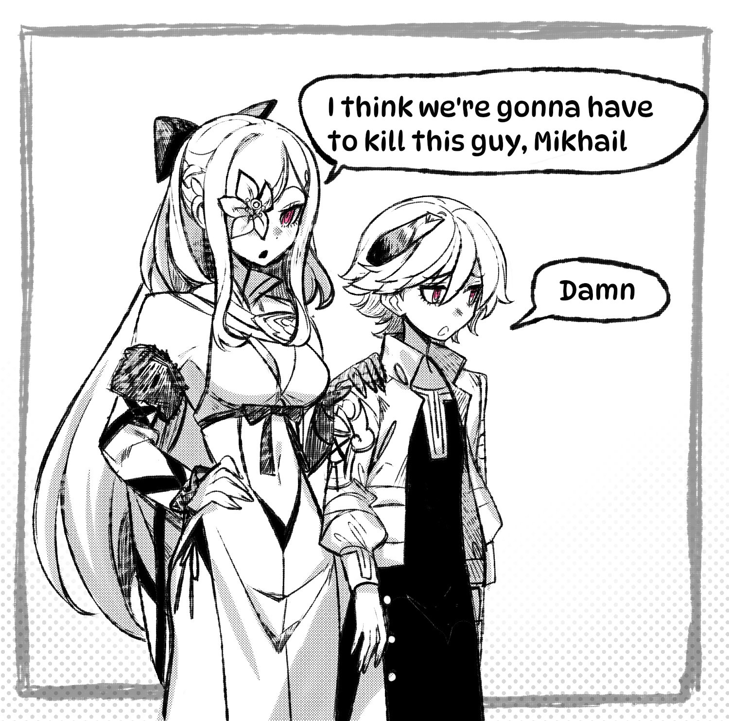 Safebooru - 1boy 1girl :o commentary drag-on dragoon drag-on dragoon 3 ...