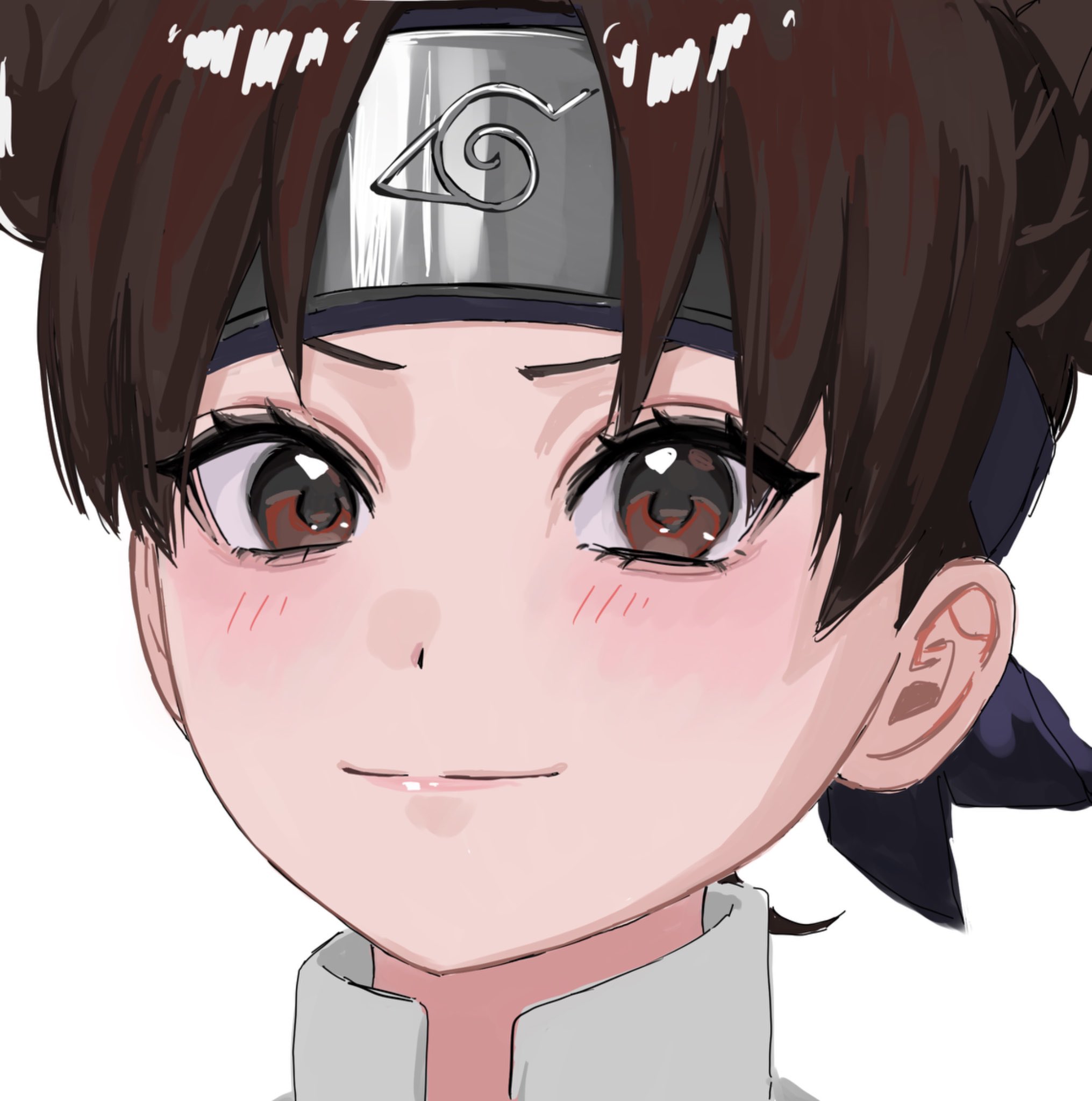 Safebooru - 1girl black headband brown eyes brown hair close-up ...