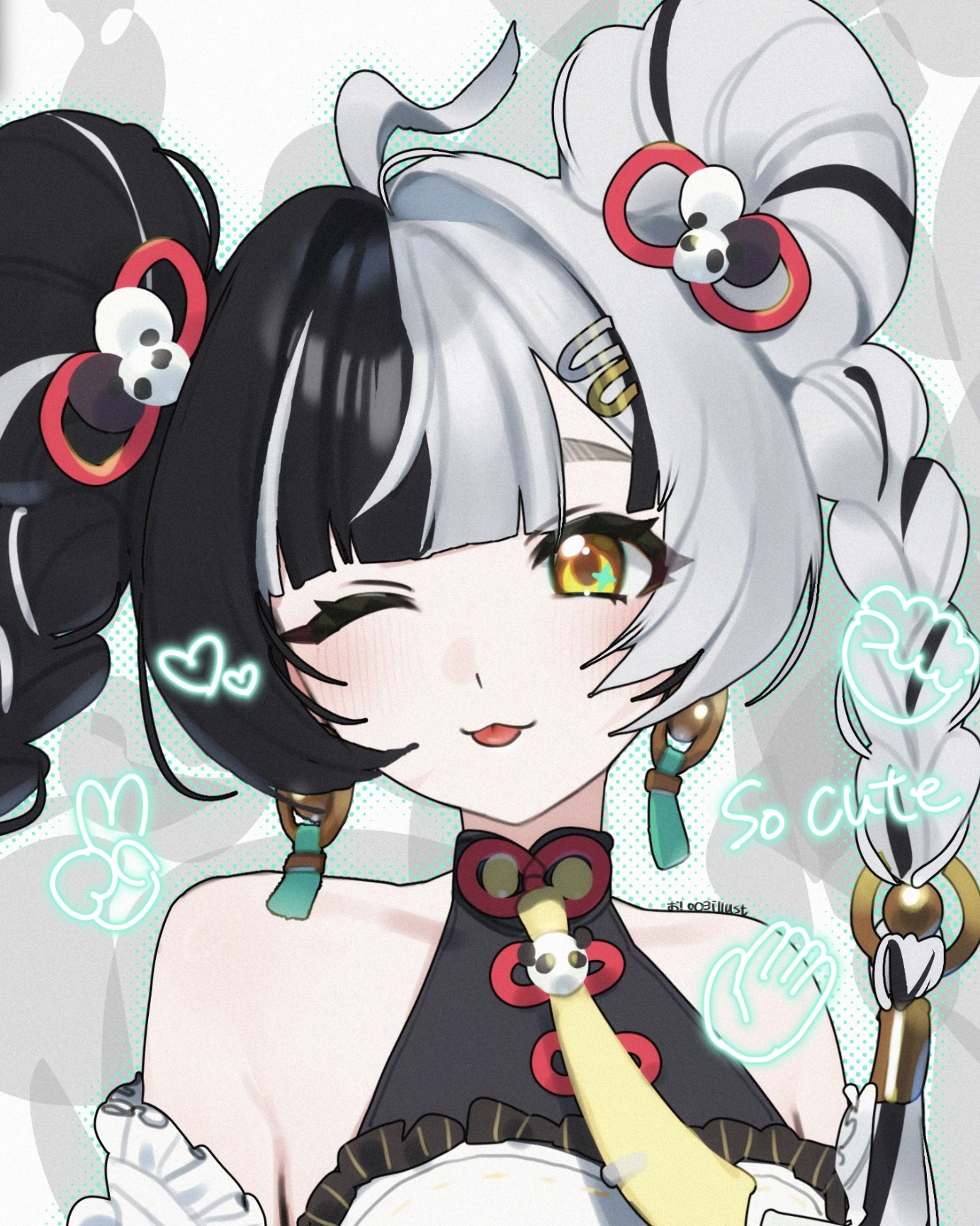 Safebooru - 1girl ahoge black hair braid china dress chinese clothes ...