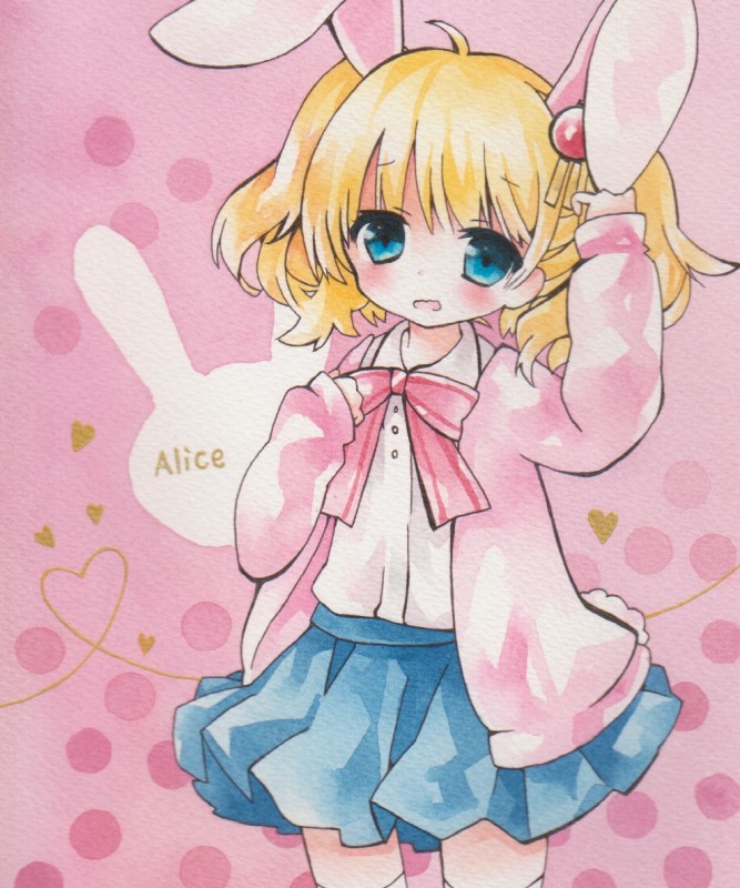 Safebooru - 1girl ahoge alice carteret animal ears blonde hair blue ...