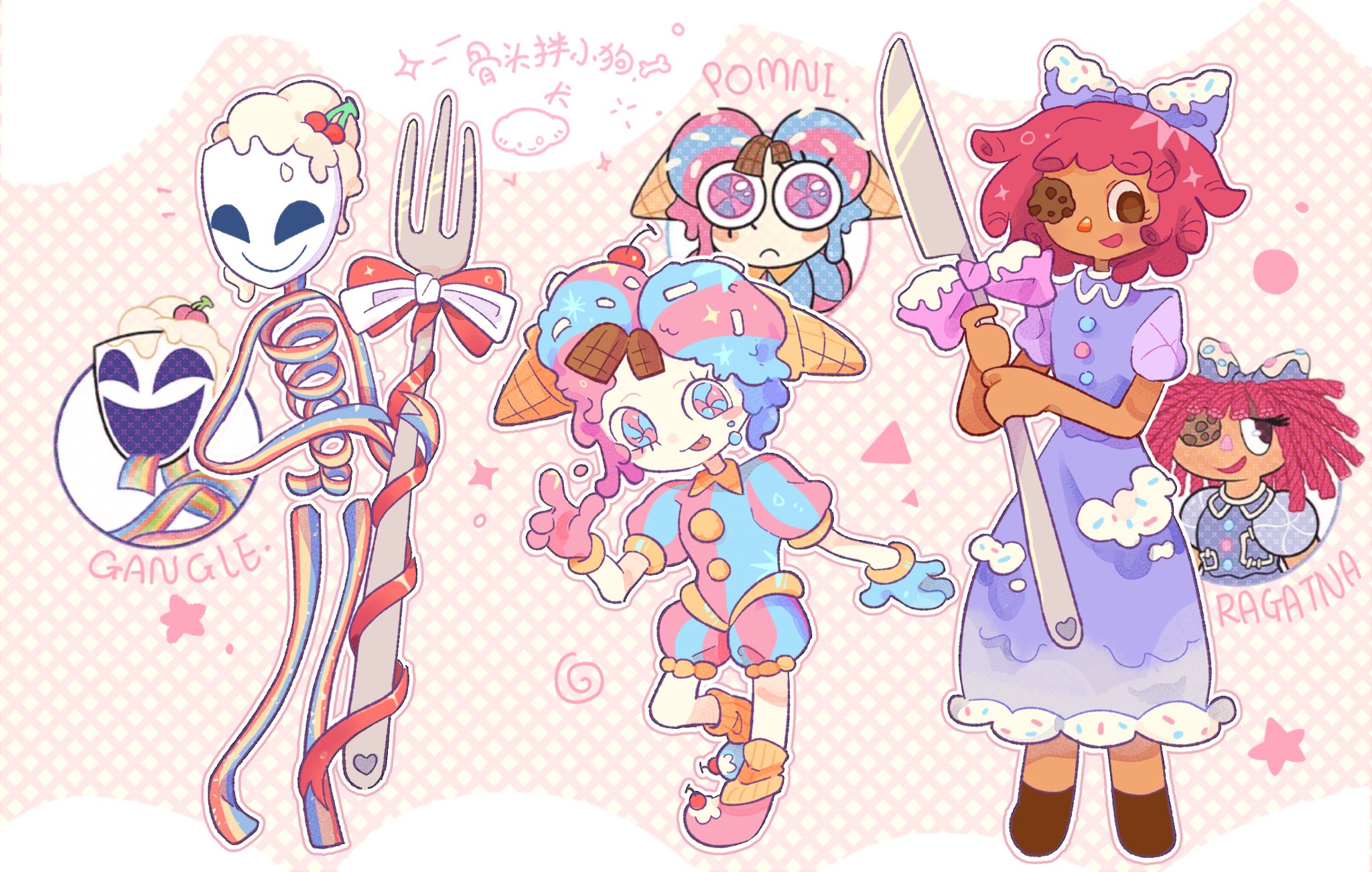 Safebooru - 3girls asymmetrical gloves blue bow blue dress blue gloves ...