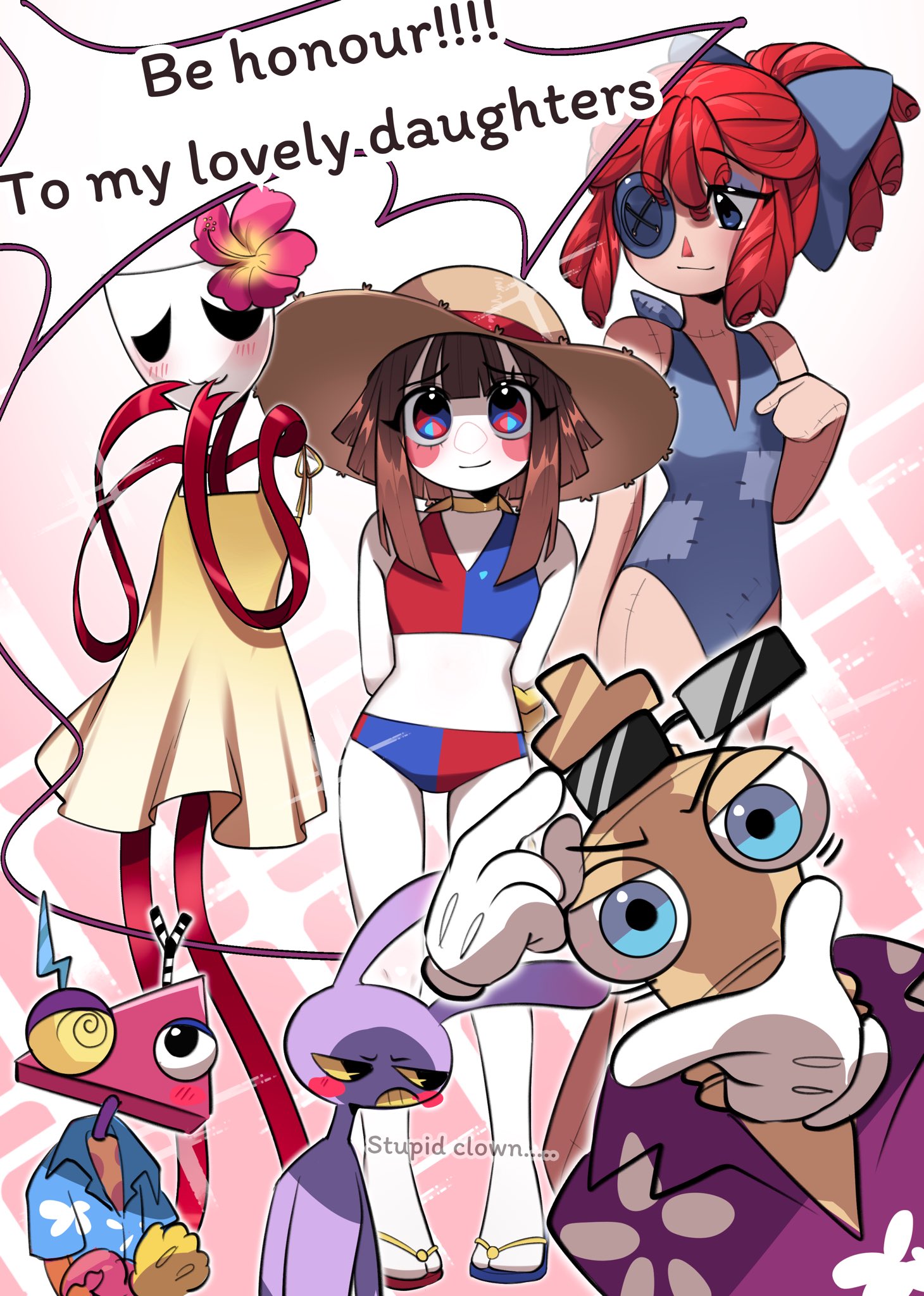 Safebooru - 1boy animal ears arms behind back bikini black eyes blue ...