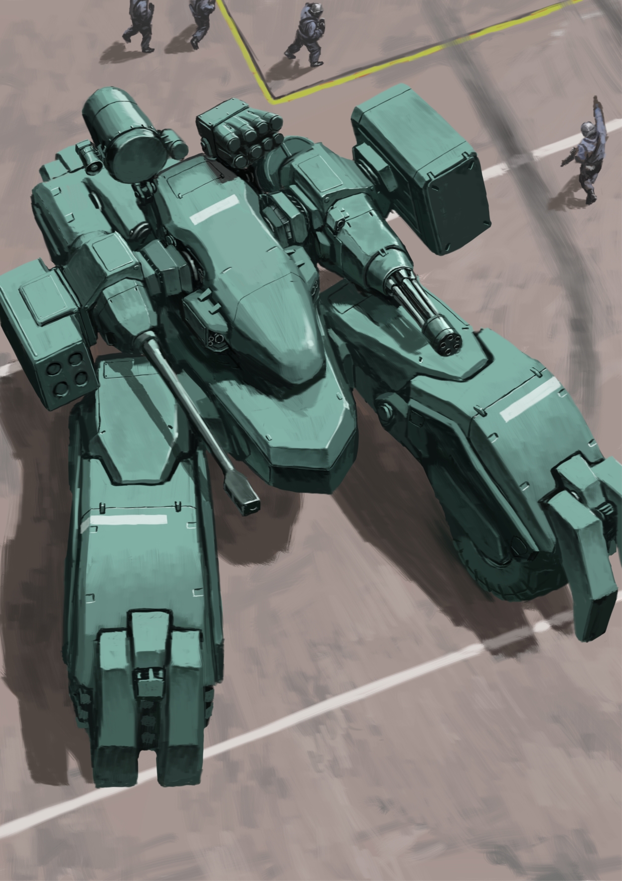 Safebooru - assault rifle autocannon cannon caterpillar tracks ...