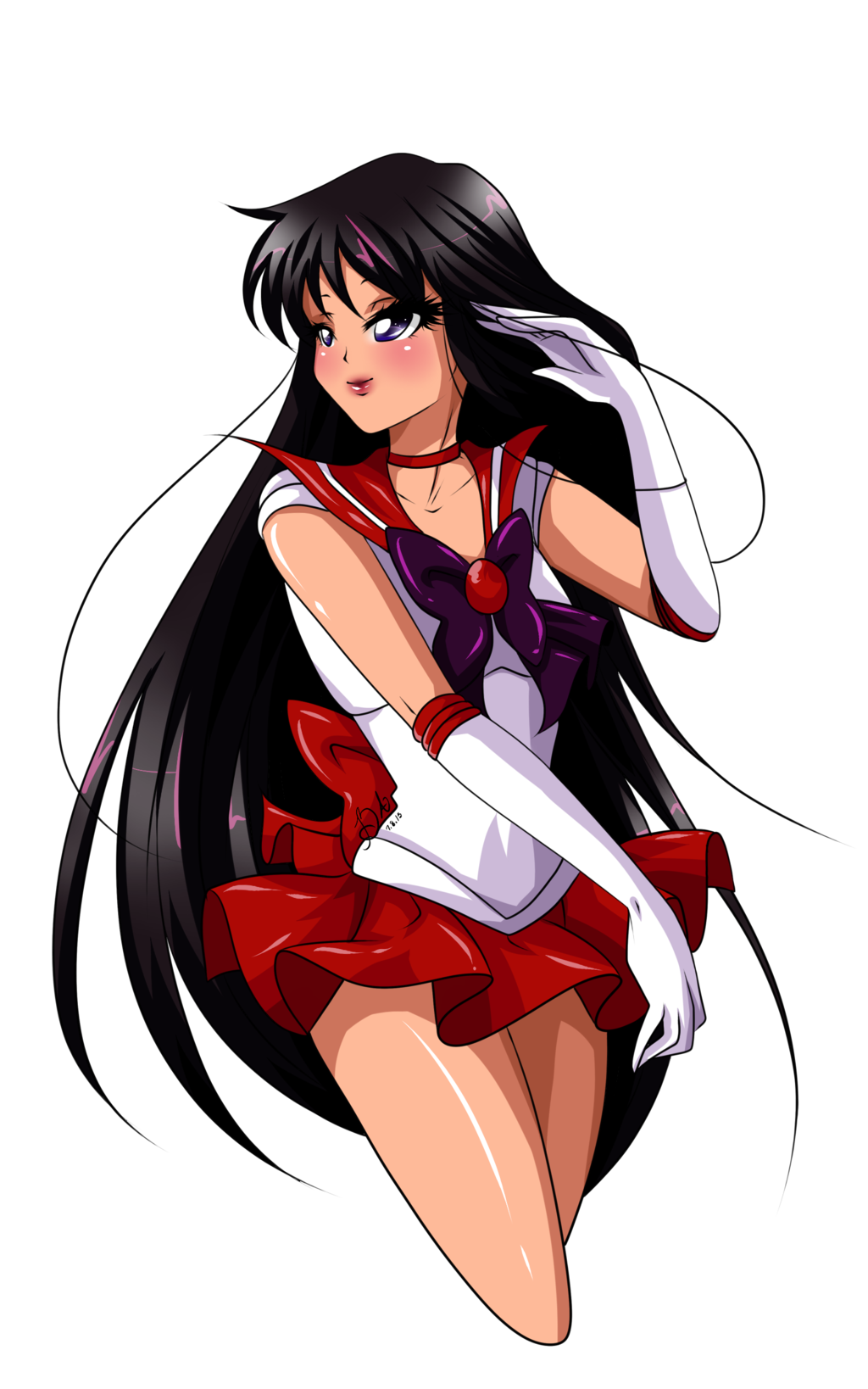 Safebooru - 1girl 2013 aryiane bishoujo senshi sailor moon black hair bow choker dated elbow ...